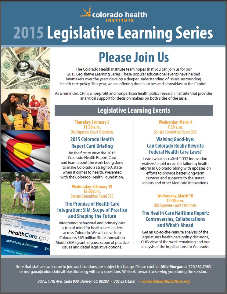 2015 Legislative Learning Series | Colorado Health Institute